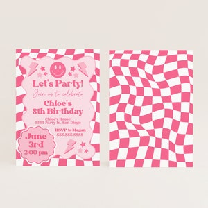 Birthday Invitation for Girl, Preppy Smile Theme Invite Template ...