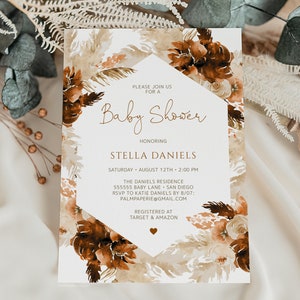 Rust Baby Shower Invitation, Fall Invites, Instant Download Template ...