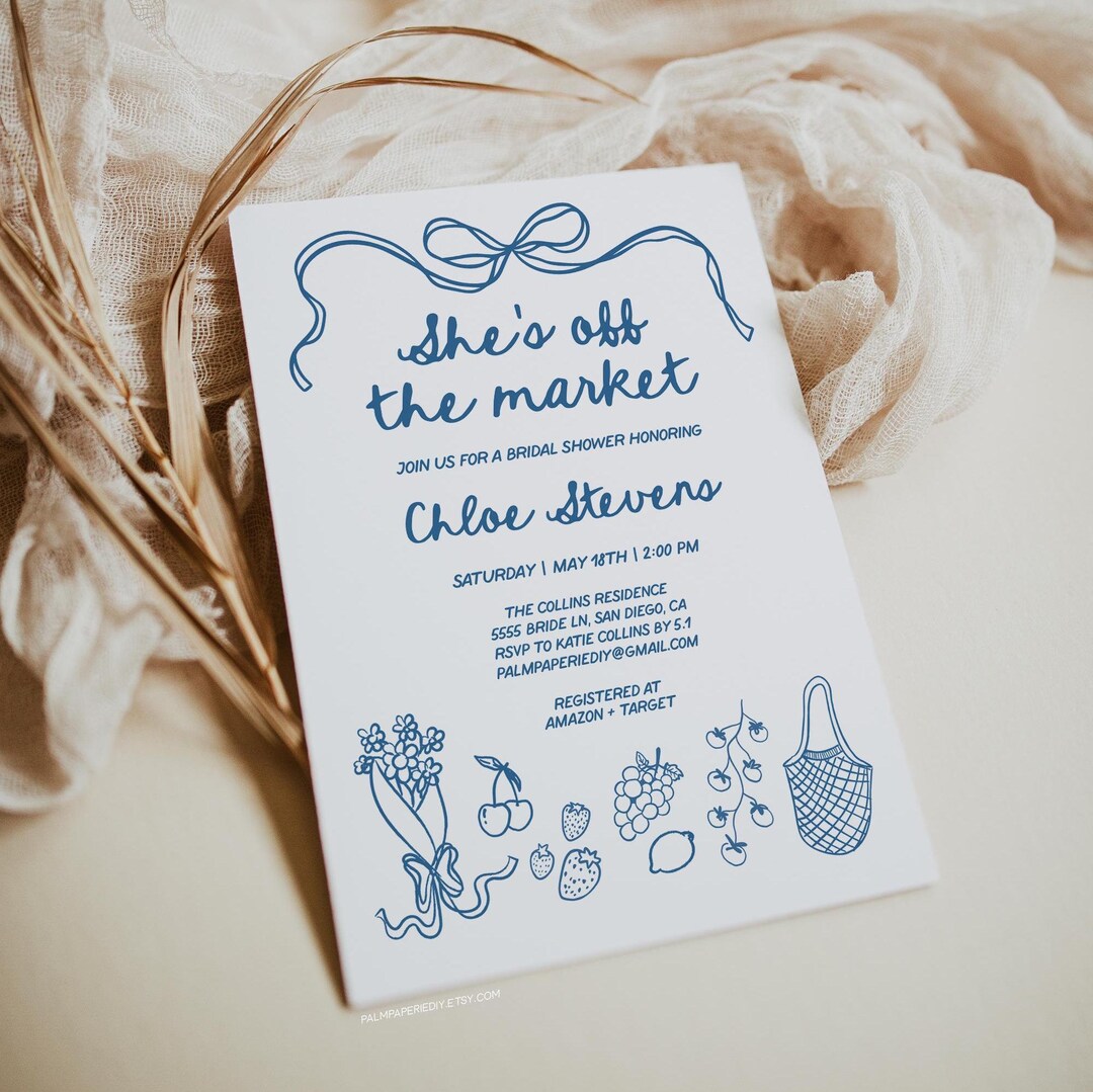 Off the Market Bridal Shower Invitation, Whimsical, Farmers Market ...