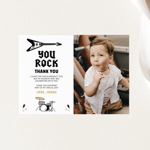 Rock Star Thank You Card Template With Photo, Rock and Roll Theme ...