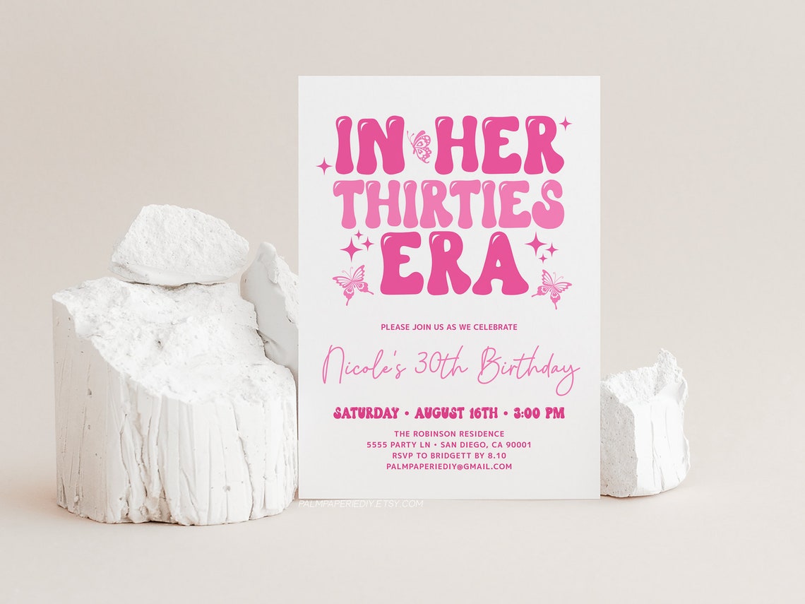 30th Birthday Invitation for Women, Digital Download, in My 30s Era ...