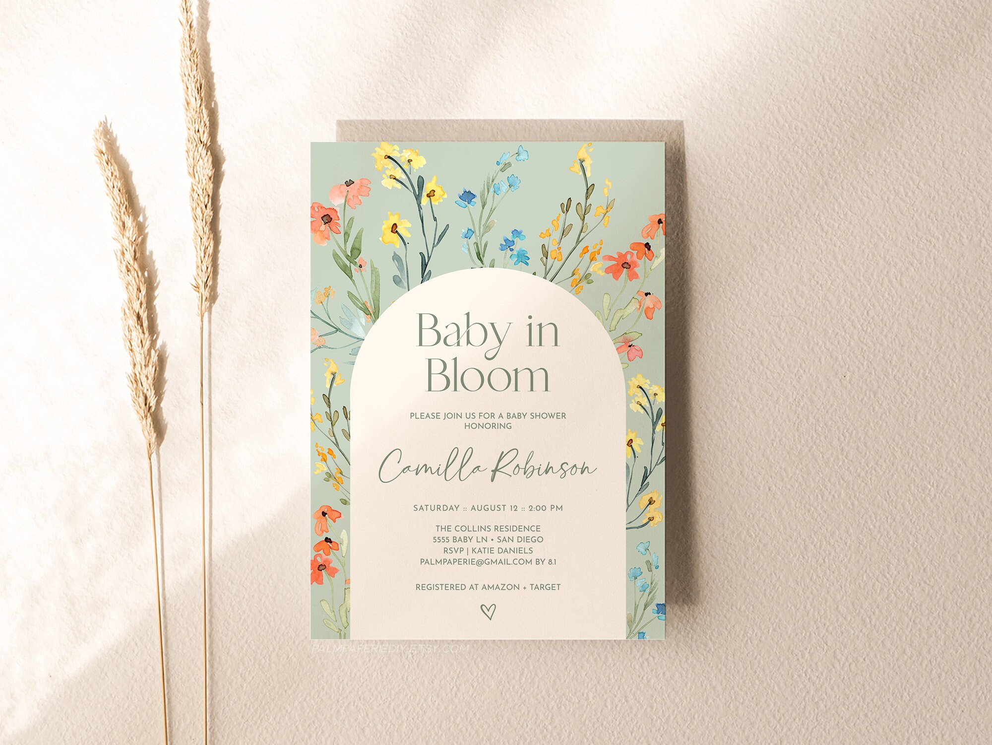 Spring Baby Shower Invitation Baby in Bloom Template - Etsy