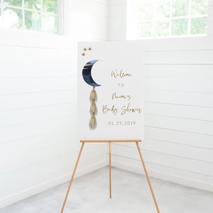 Moon Stars Baby Shower Welcome Sign, Two the Moon Birthday Boy ...