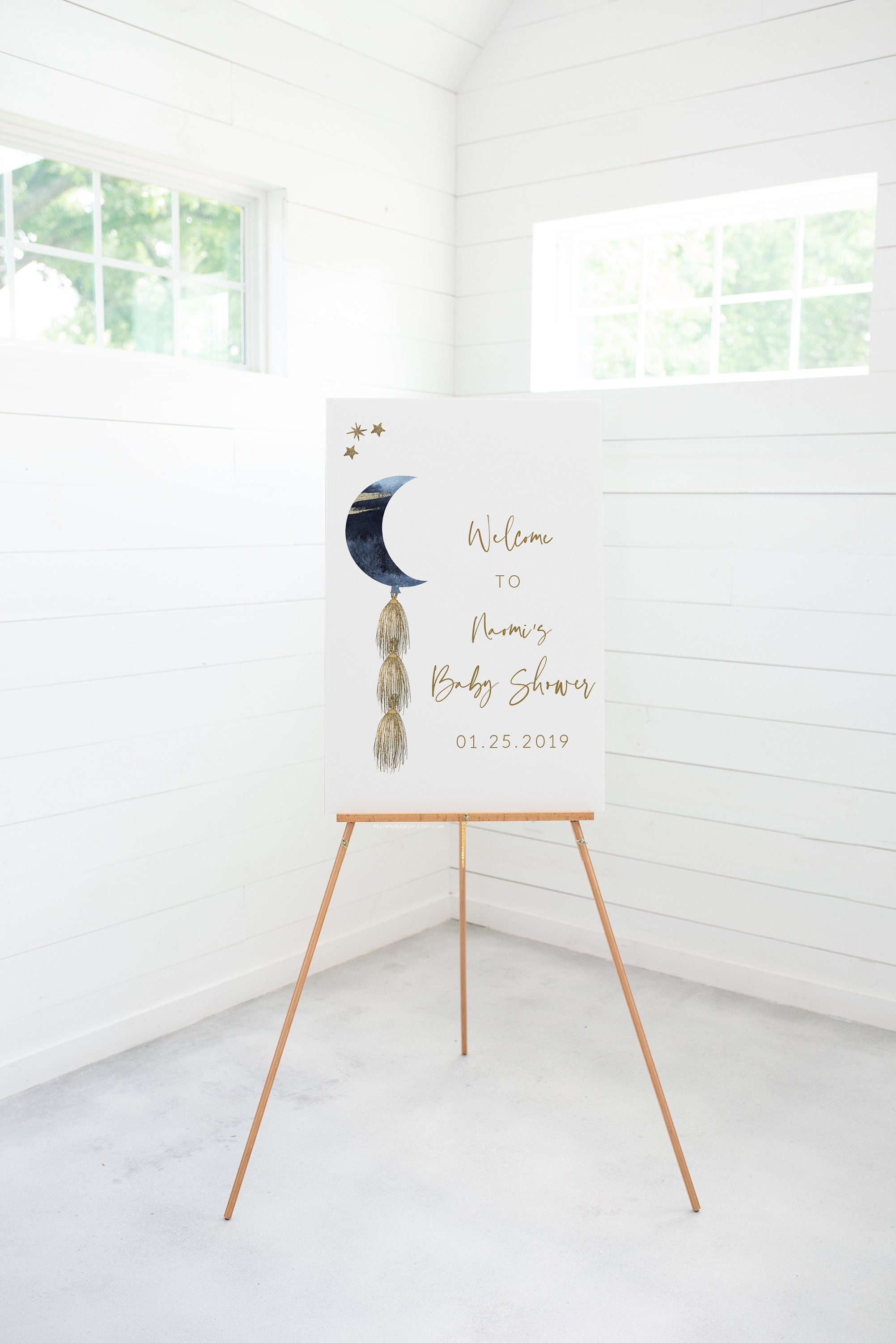 Moon Stars Baby Shower Welcome Sign Two the Moon Birthday | Etsy