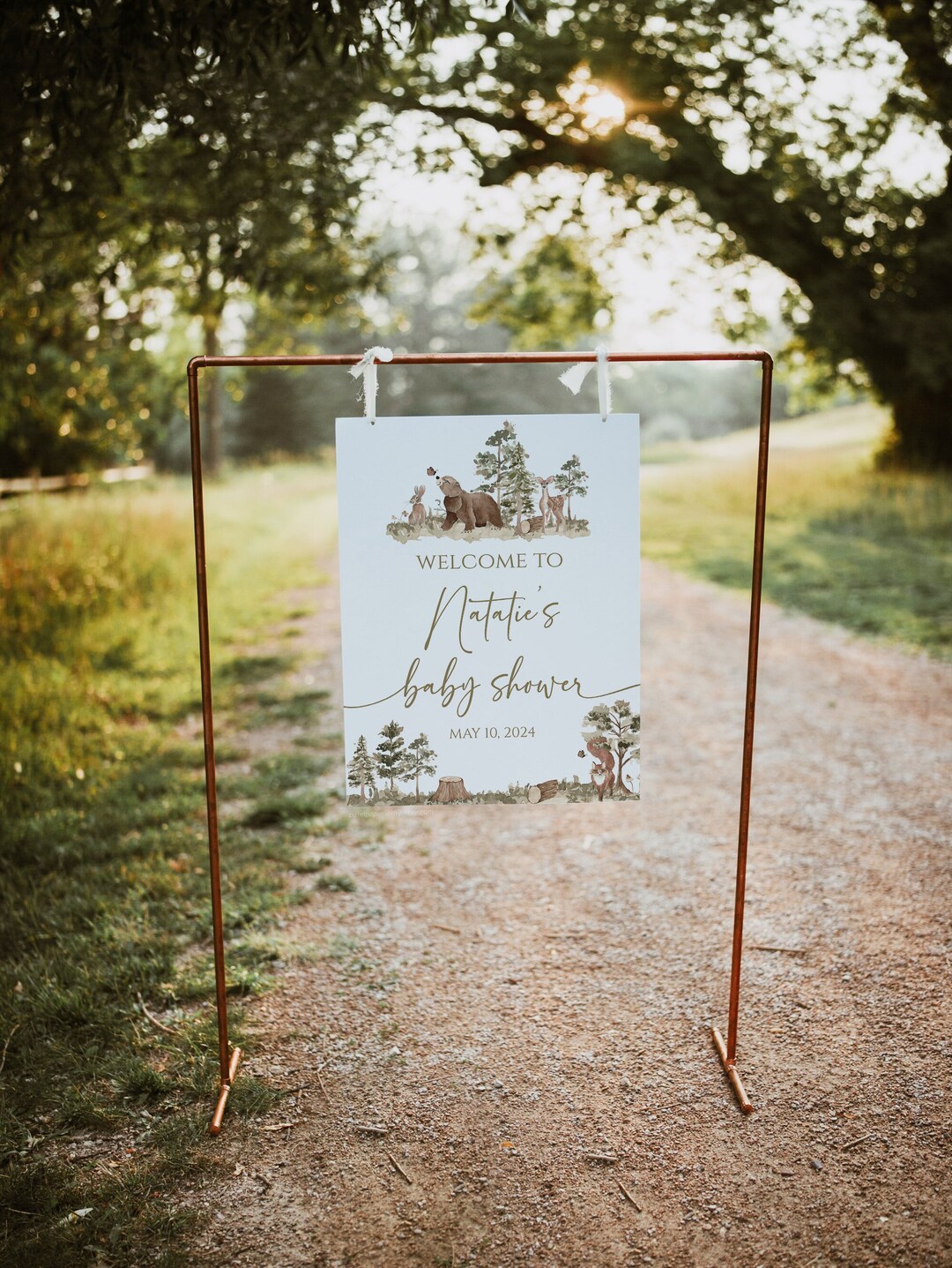 Woodland Baby Shower Welcome Sign Template, Adventure Theme, Digital ...