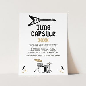 Rock Star Birthday Time Capsule, Digital Download, 1st Bday Activity ...