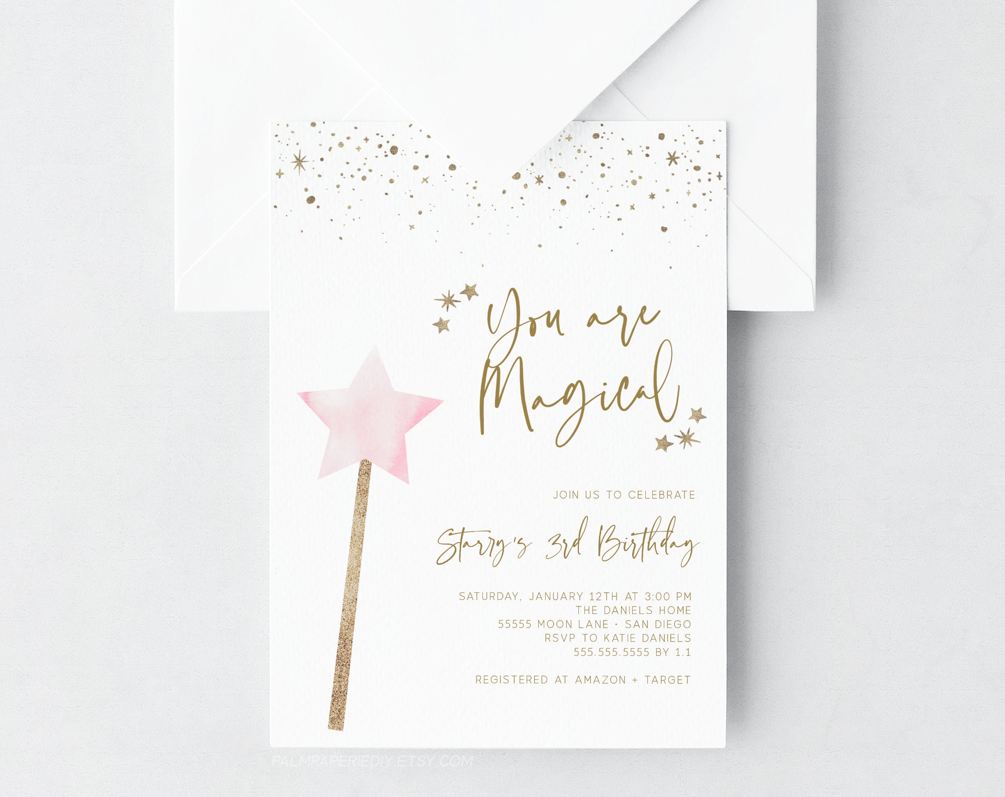 Magical Birthday Invitation Girl Instant Download Fairy | Etsy