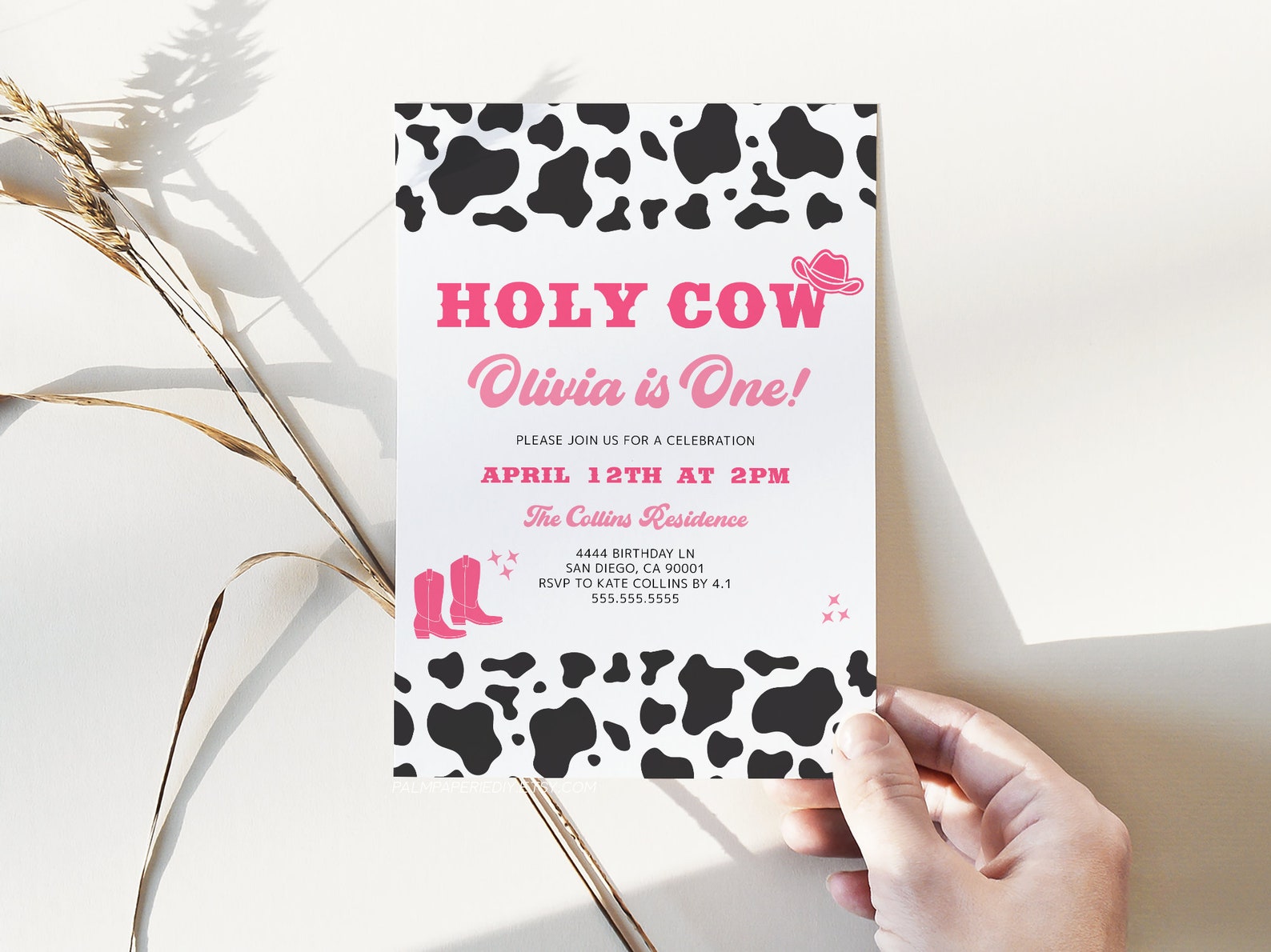 Holy Cow Birthday Invitation Cowgirl Invite Digital - Etsy