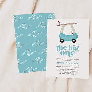 The Big One Birthday Invitation for Boy, 1st Bday Invite, Digital ...