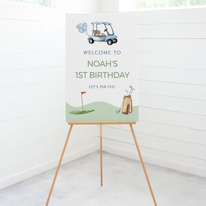 Golf 1st Birthday Welcome Sign Template, Hole in One, Golfing Theme ...