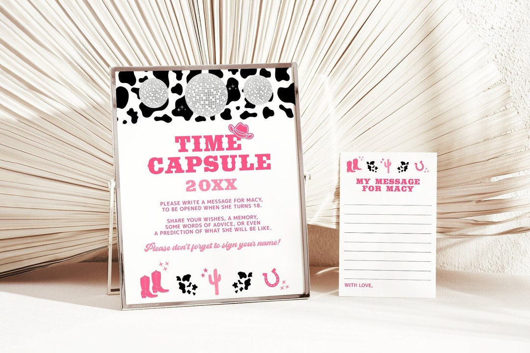 Disco Cowgirl Birthday Time Capsule, Digital Download, 1st Bday ...