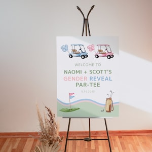 Golf Theme Gender Reveal Welcome Sign Template, Golfing Reveal Party ...