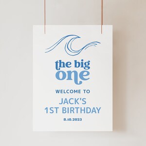 The Big One 1st Birthday, Welcome Sign, Digital Download, Signage ...
