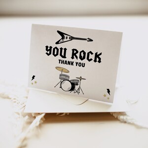 Rock Star Thank You Card Template, Rock and Roll, Birthday Baby Shower ...