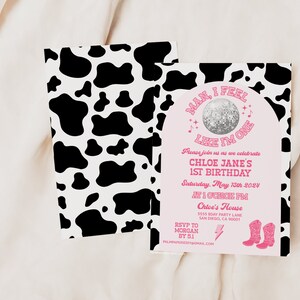 Man I Feel Like Im One Invitation, Cowgirl Theme 1st Birthday Invite ...