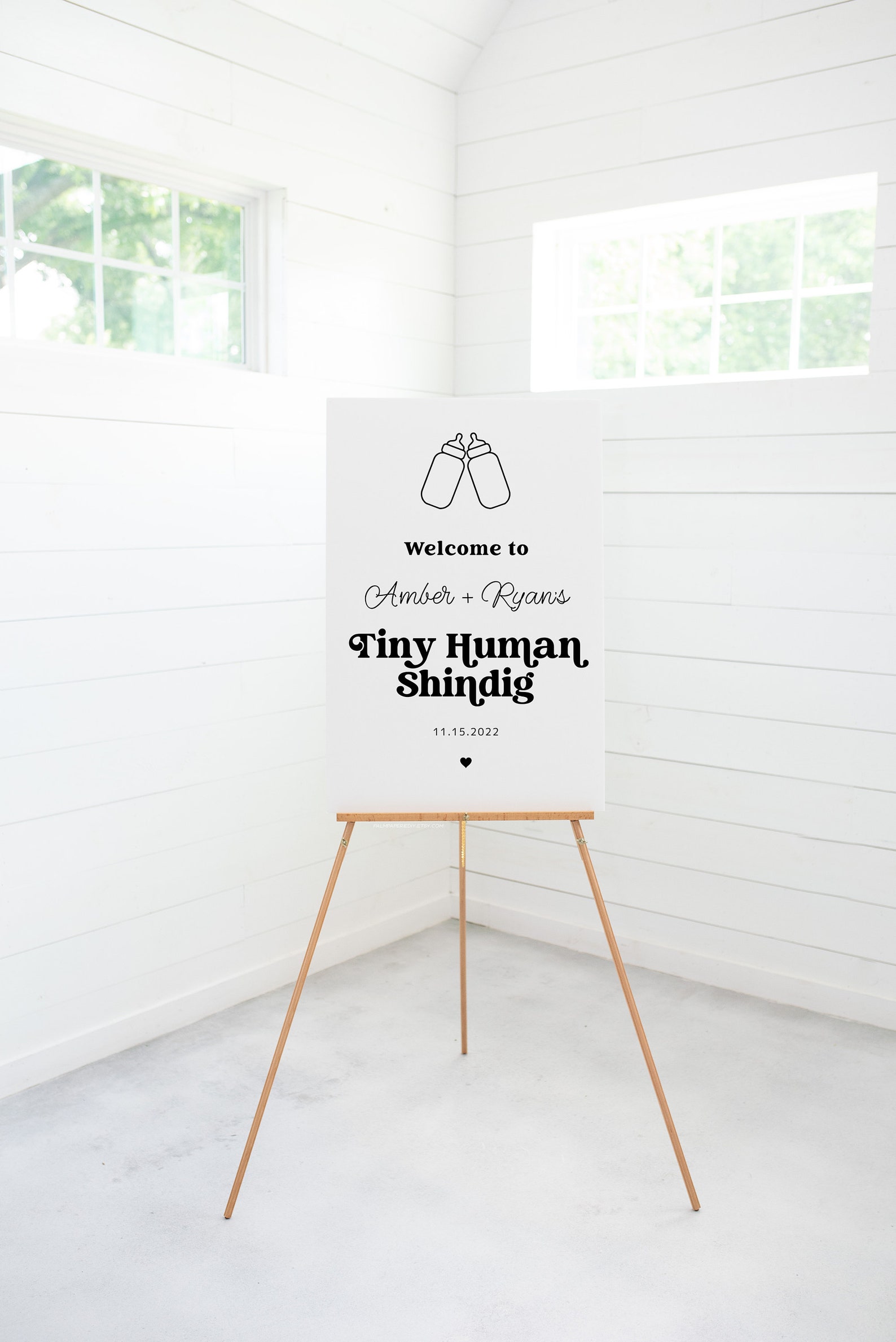 Tiny Human Shindig Welcome Sign Editable Template Coed Baby - Etsy