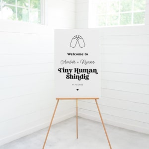 Tiny Human Shindig Welcome Sign, Editable Template, Coed Baby Shower ...