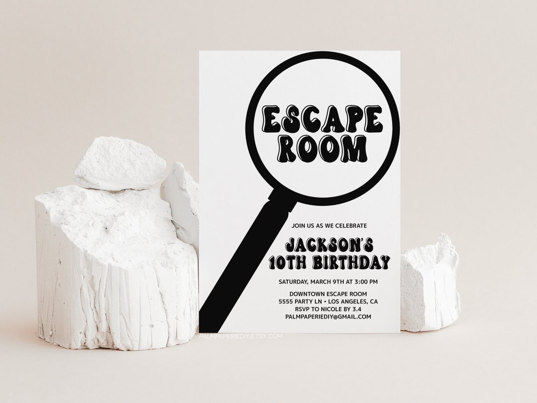 Escape Room Birthday Invitation, Escape Room Party Invites, Digital ...