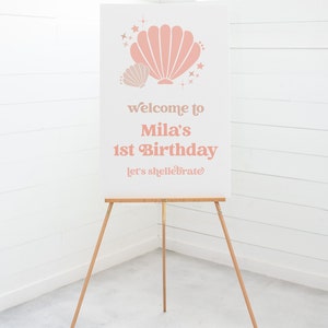 Shellebrate Birthday Welcome Sign, Sea Shell Theme, Digital Download ...