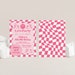Preppy Pink Birthday Invitation, Checkered Theme (digital Download) - Etsy