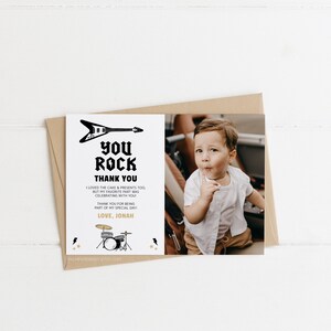 Rock Star Thank You Card Template With Photo, Rock and Roll Theme ...