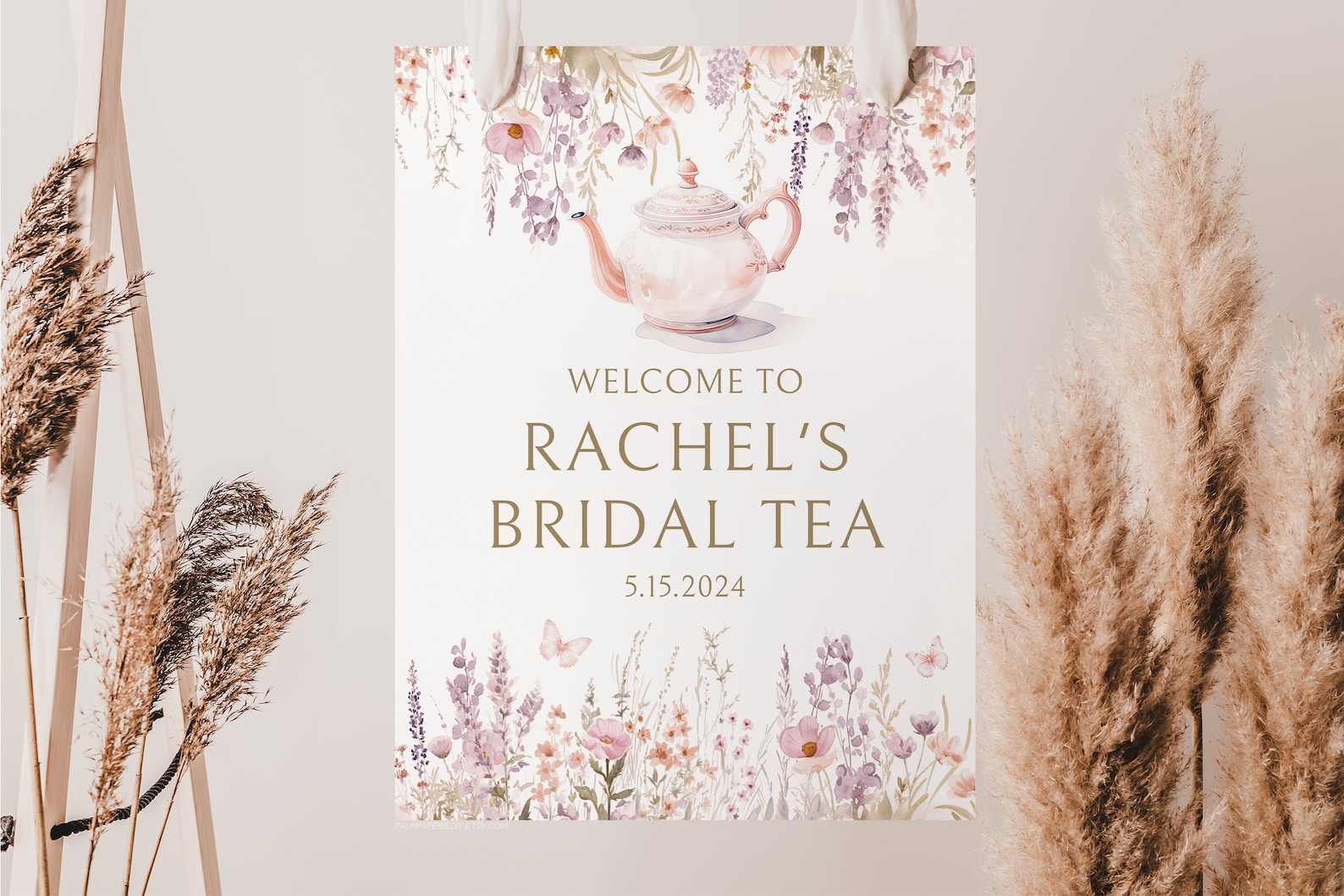 Tea Party Welcome Sign Template, Bridal Tea, Spring, Digital Download ...