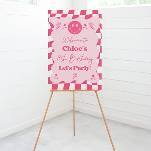 Birthday Party Welcome Sign Template for Girl, Preppy Smile Theme, Bday ...