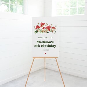 Mushroom Welcome Sign, Download, Woodland Birthday Party, Baby Shower ...