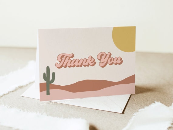 Desert Thank You Card Digital Download Modern Boho Baby - Etsy