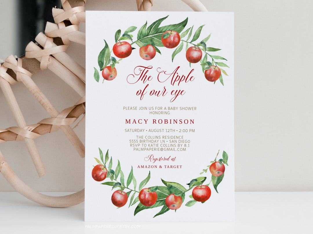 Apple Baby Shower Invitation, Instant Download Template, Apple of Our ...