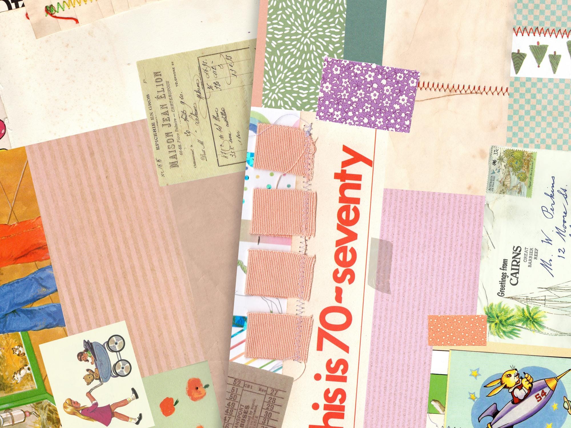 Collage Paper Pack Digital Download | Scrapbook Junk Journal Decoration ...