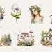 Midsummer Watercolor Clipart Set | Floral Wreaths, Maypole (instant ...