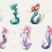 Magical Mermaid Clipart Set, Fantasy Under the Sea (digital Download ...