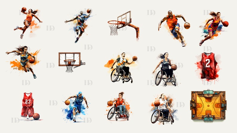 Digital Basketball Clipart Set 72 Basketball PNG Images Sports Clipart ...