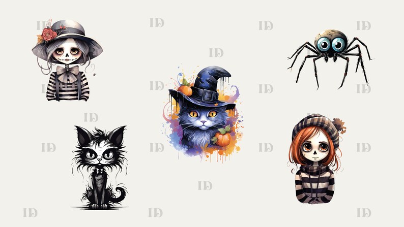 Halloween Clipart Set | Ghosts, Pumpkins, Skeletons (PNG & SVG) - Etsy
