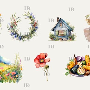 Midsummer Watercolor Clipart Set | Floral Wreaths | Midsommar Maypole ...