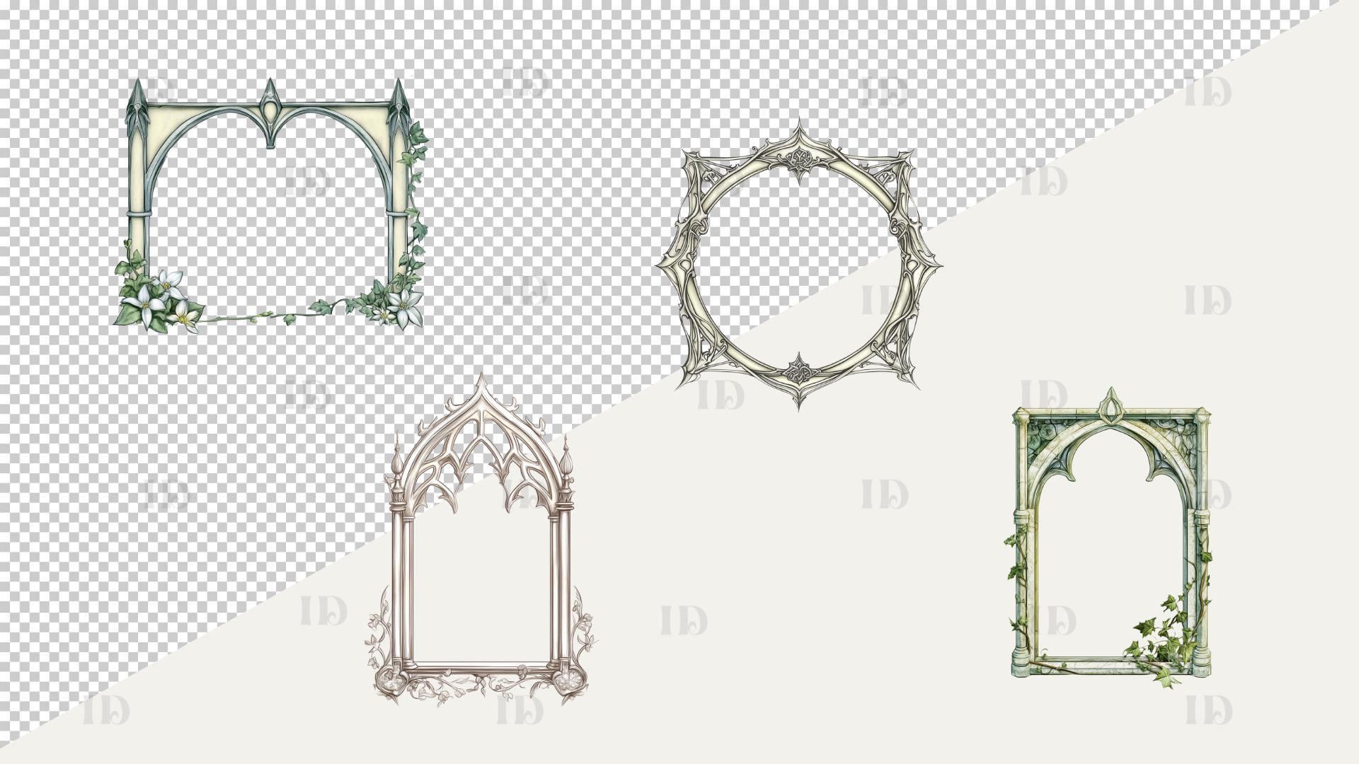 Light Fantasy Clipart Frames Light Aesthetic Digital Borders Clipart ...