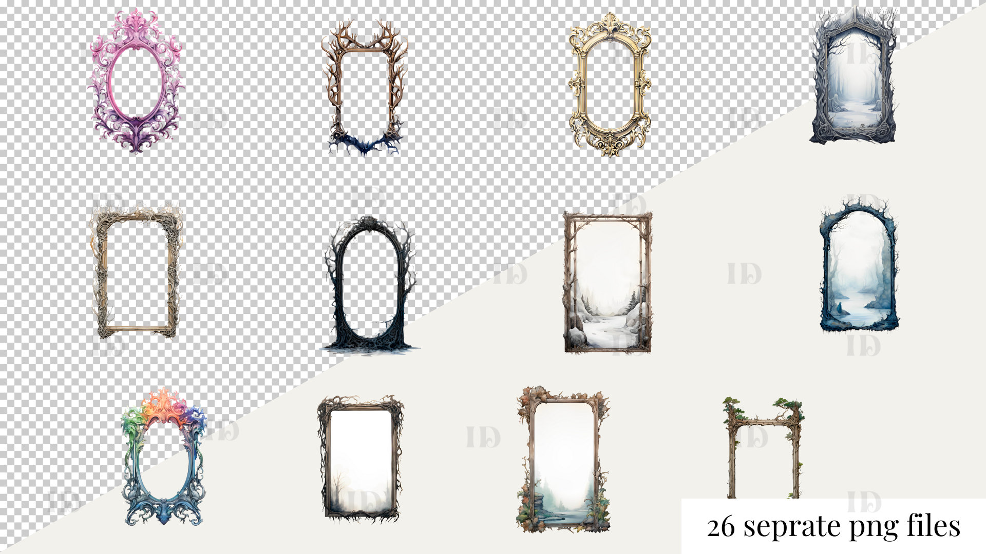 Fantasy Frames Clipart Set | Whimsical Borders (PNG Digital Download ...