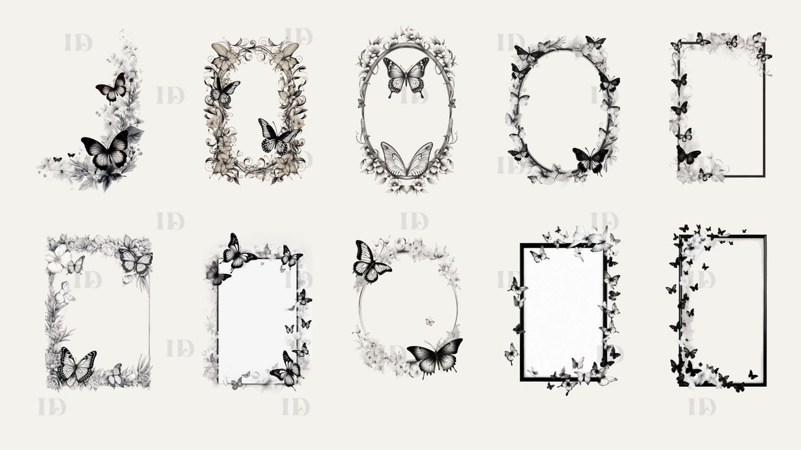 Clipart Frames Butterfly Clipart Borders Butterfly Line Art Clipart ...