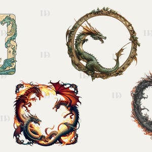 Dragon Clipart Frames, Mythical Frames, Fantasy Art Clipart, Magical ...