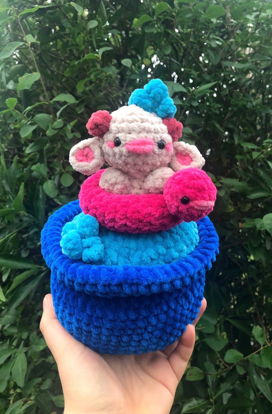 Crocheted Cute Cow in a Swimming Pool - Etsy
