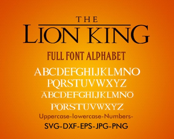 The lion king font alphabet SVG Simba SVG font silhouette