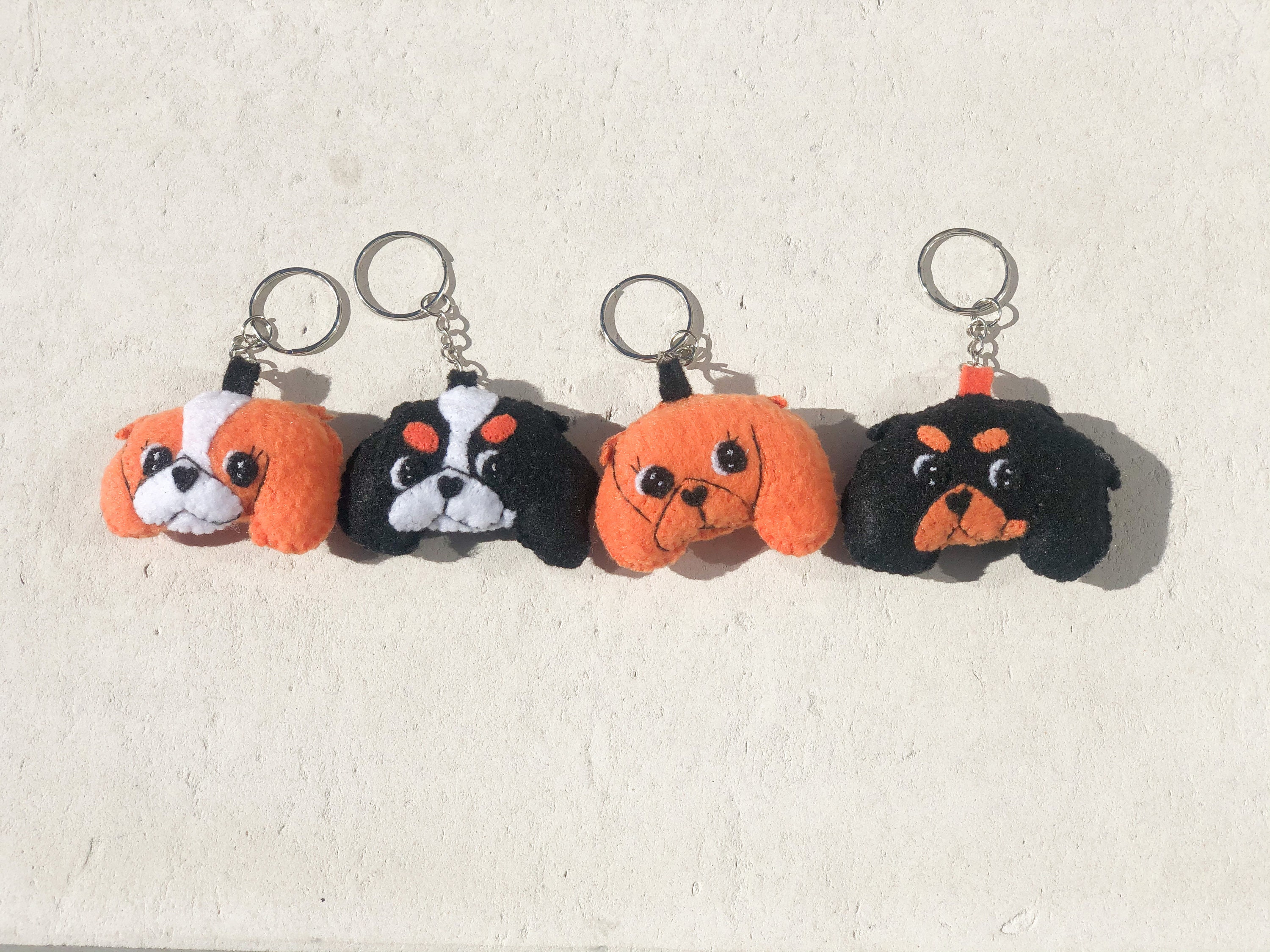 Felt Cavalier King Charles Keychain, Black and Tan, Handmade, Fun and ...