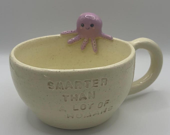 Handmade Mug With Cute and Smart Octopus - Etsy