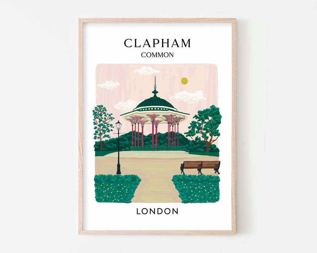 Clapham Common South London Art Print: Bandstand Illustration, Park ...