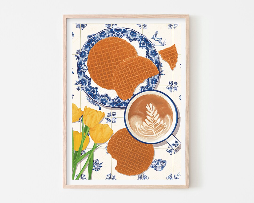 Amsterdam Poster, Delft Tiles, Dutch Food Poster, Netherlands Kitchen ...