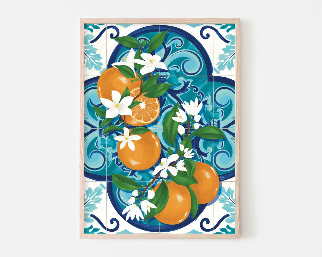 Oranges Tiles Art Oranges Fruit Poster Fruit Tiles Art - Etsy