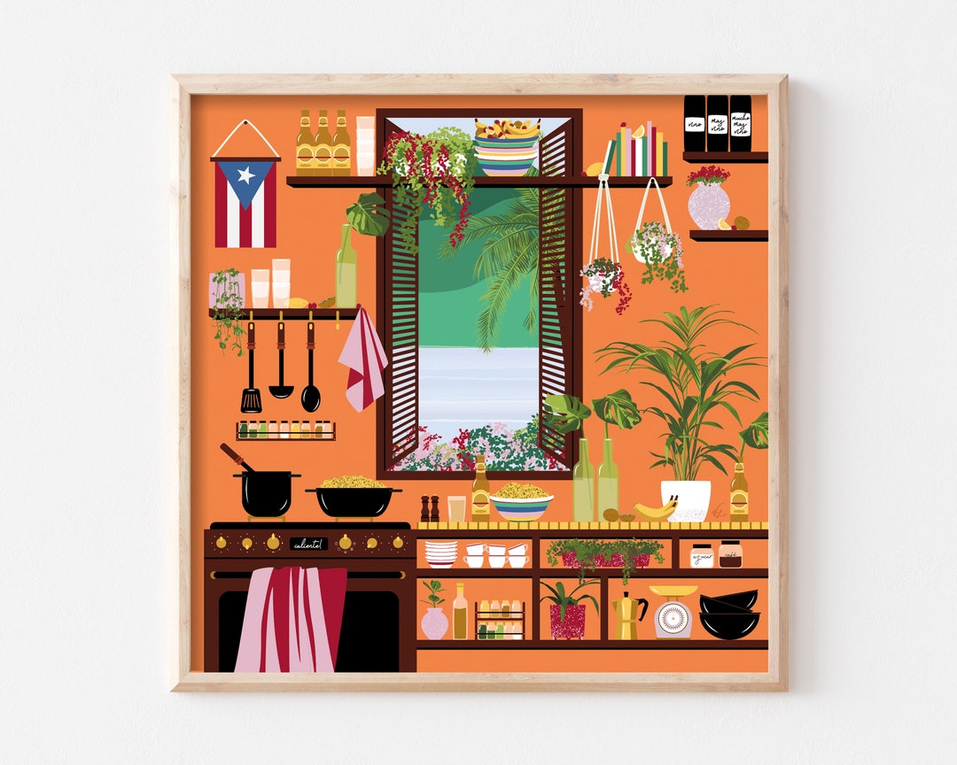 Puerto Rico Wall Art, Puerto Rico Art, Kitchen Wall Art, Puerto Rico ...