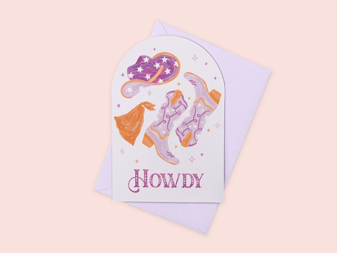 Howdy Cowgirl Western Greeting Card - Country Celebration for Bestie ...