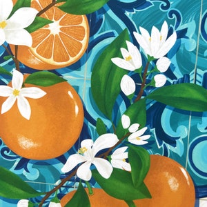 Oranges Tiles Art, Oranges Fruit Poster, Fruit Tiles Art , Oranges ...